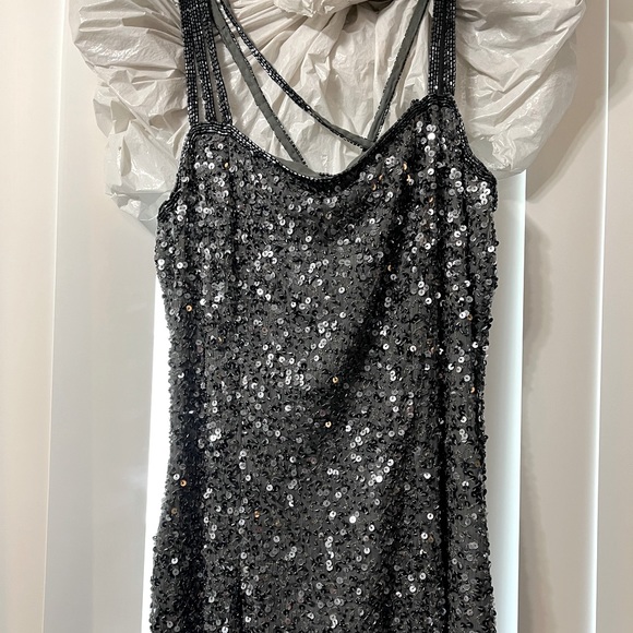 Scala | Dresses | Silver Sequence Long Promparty Dress | Poshmark